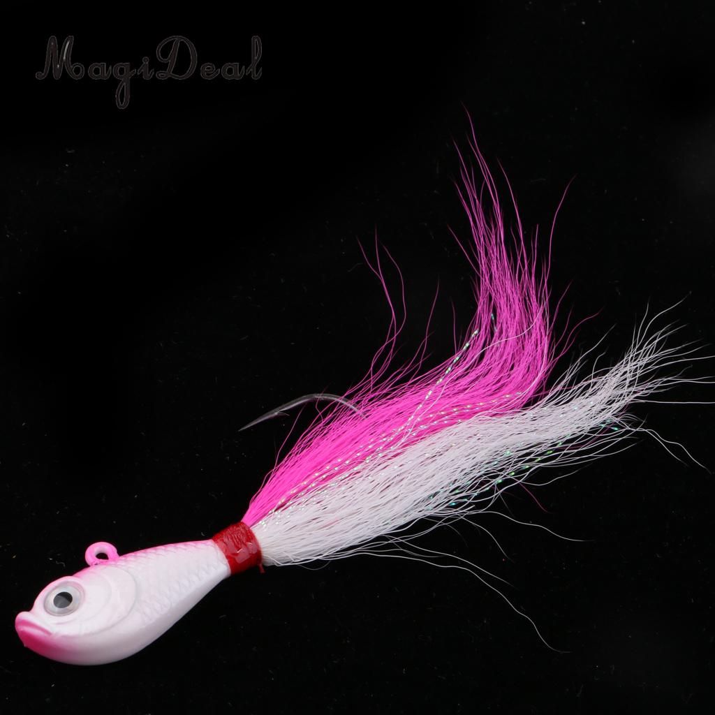 Bucktail jigg fiske lockar 3d ögon saltvatten sötv... – Vicedeal
