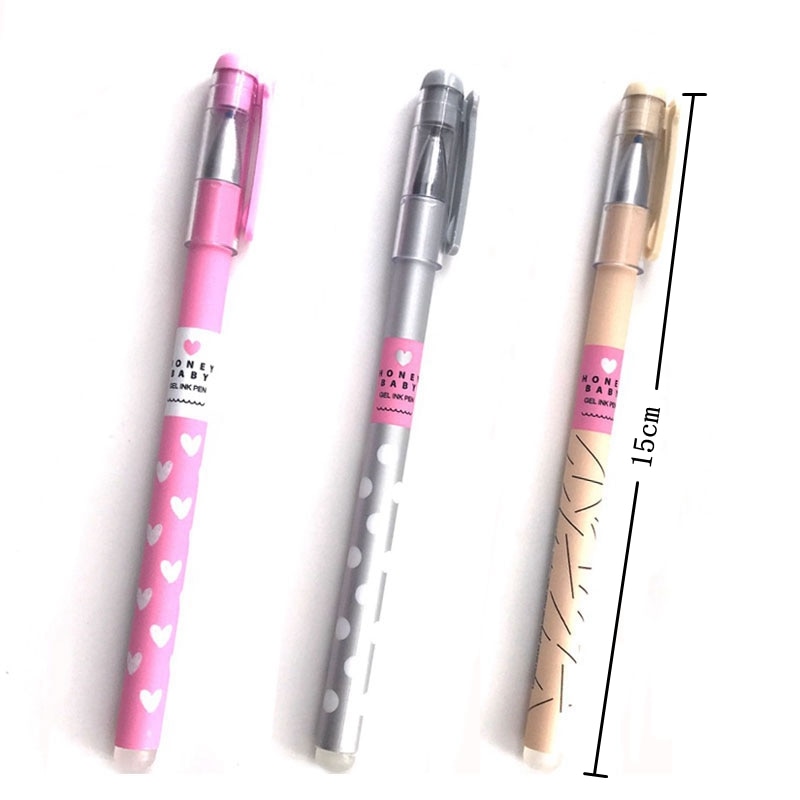 3 Pcs/ Set Heart Dots Erasable Pen Blue / Black In... – Vicedeal