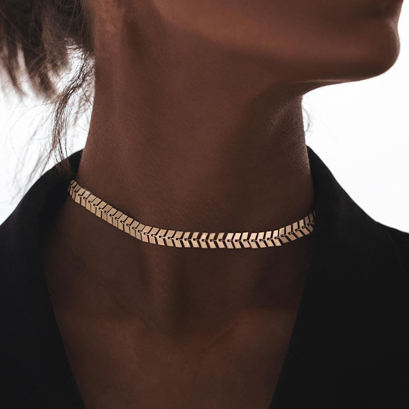 Fish Bone Chain Necklace Women 2022 Handmade Width... – Grandado