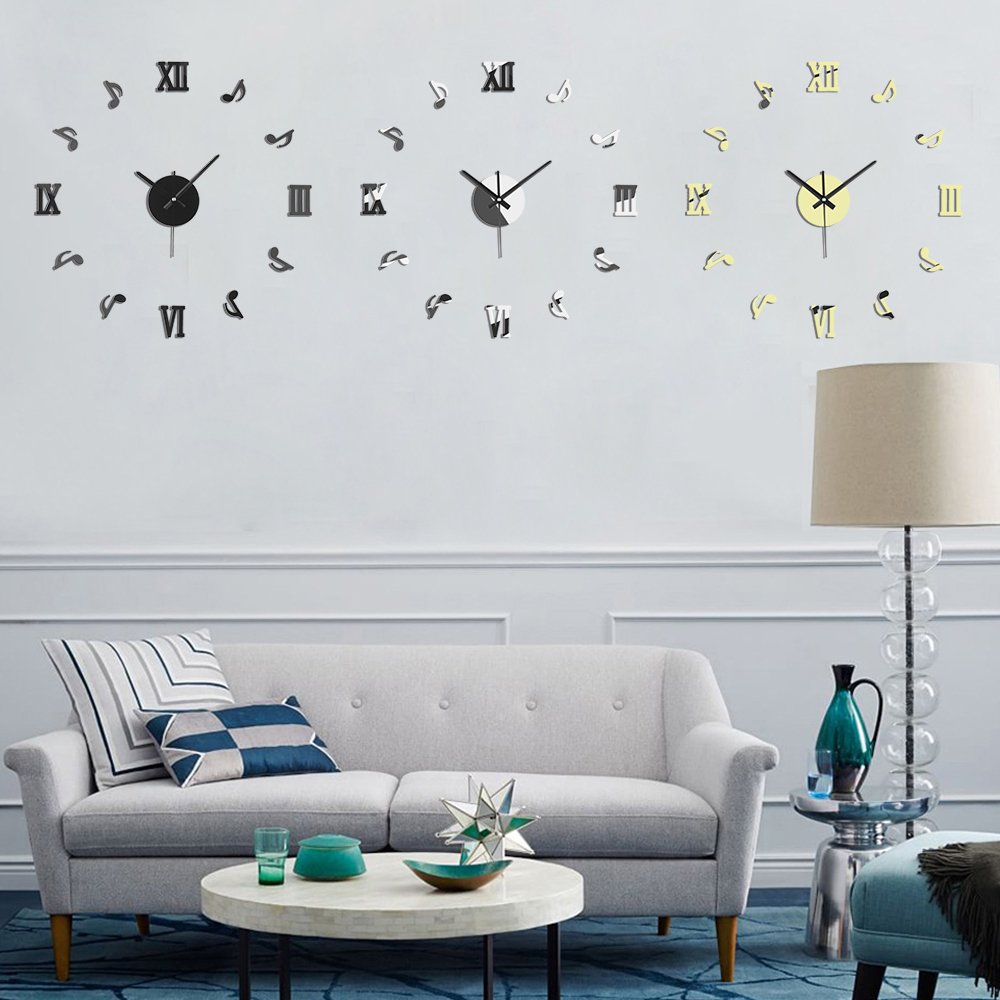 Modern Wall Clocks 3D DIY Wall Stickers Metal Cloc... – Grandado