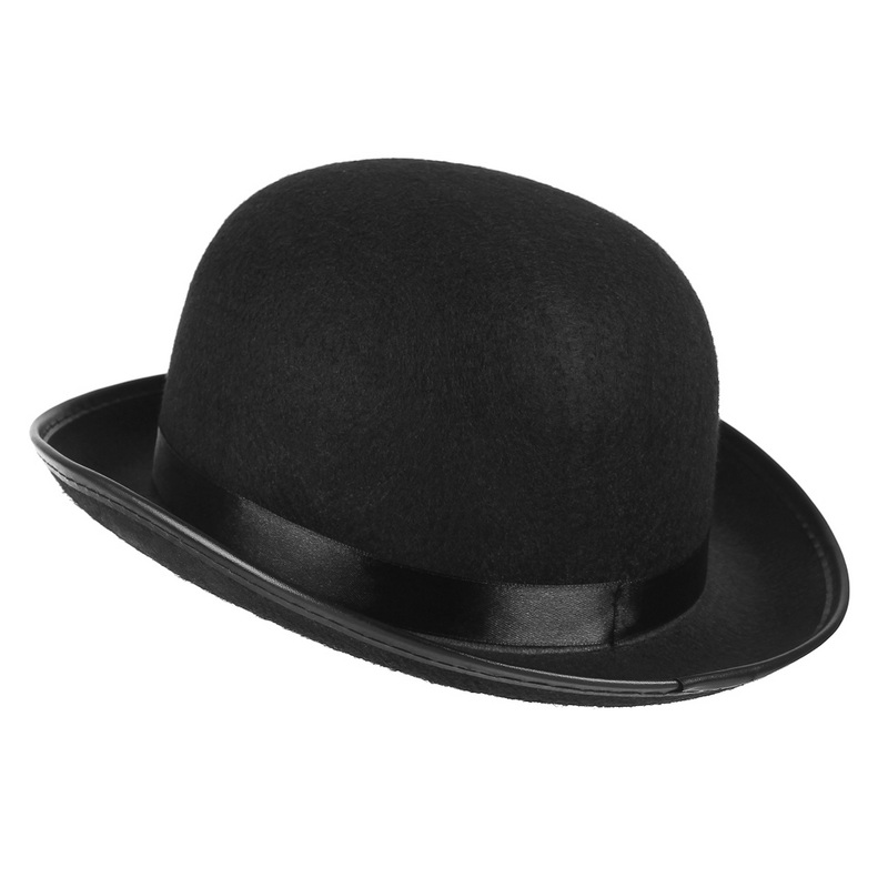 Trendy Women Men Solid Color Bowler Felt Hat Dome ... – Grandado