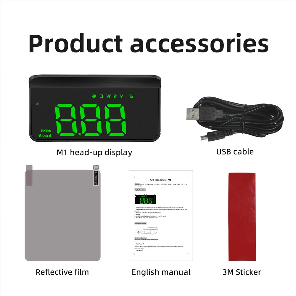Car HUD GPS Gauge Head up Display Speedometer 3D R... – Grandado