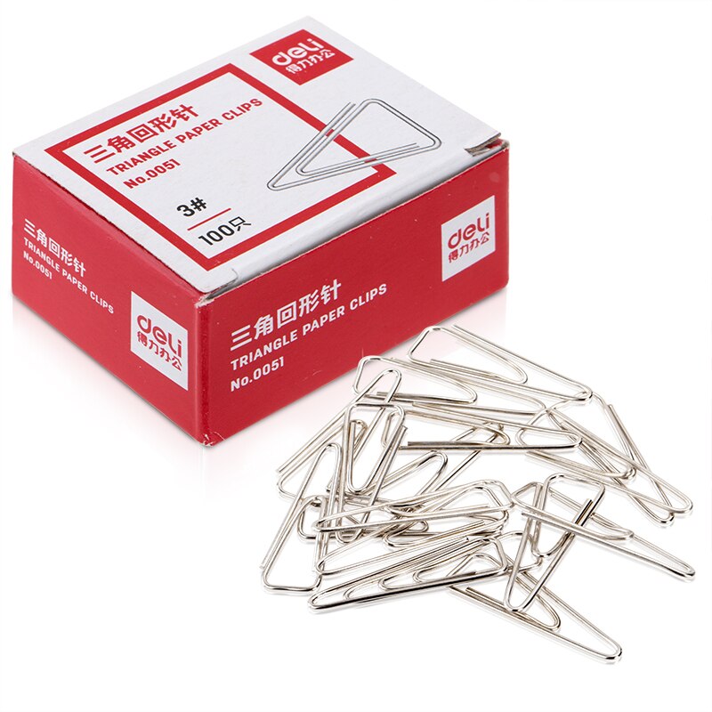100pcs Box Triangle Paper Clip Metal Stationery Cl... – Grandado