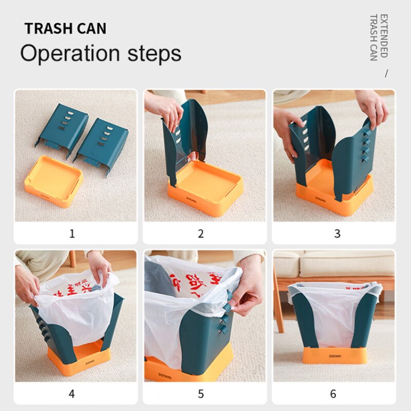 Folding Trash Can Kitchen Garbage Bin Portable Gar... – Grandado