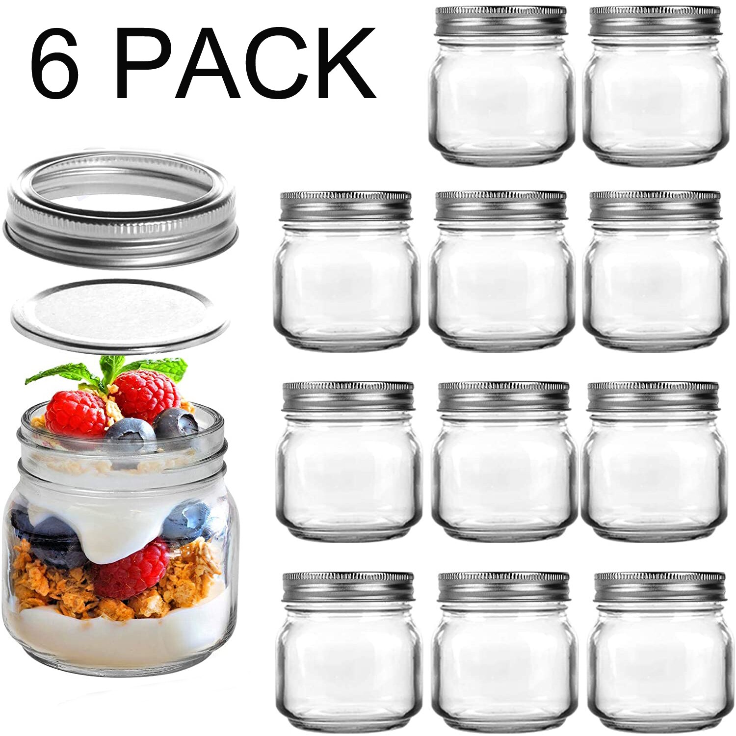 8 PACK Regular Mouth Mini Mason Jars with Lids and... – Vicedeal