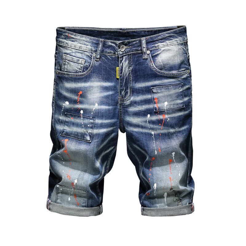 ABOORUN Men's Painted Ripped Denim Cargo Shorts Su... – Grandado