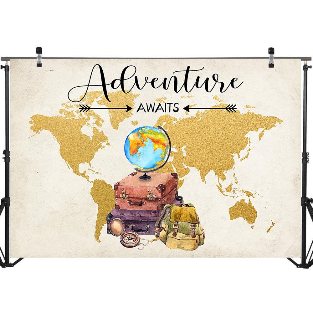 Neoback Wereldkaart Reizen Foto Achtergrond Globe ... – Vicedeal