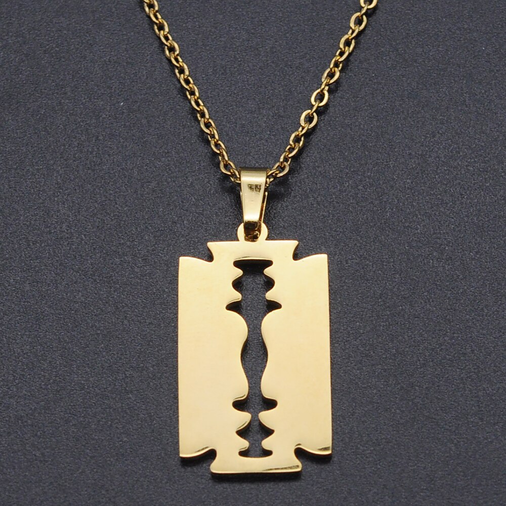 Razor Blade Stainless Steel Charm Necklace for Wom... – Grandado