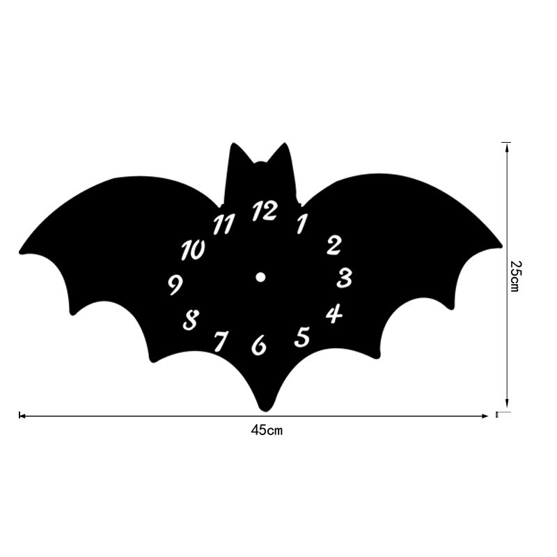GZ001 Bat Acrylic Mirror Wall Clock Bedroom Backgr... – Grandado