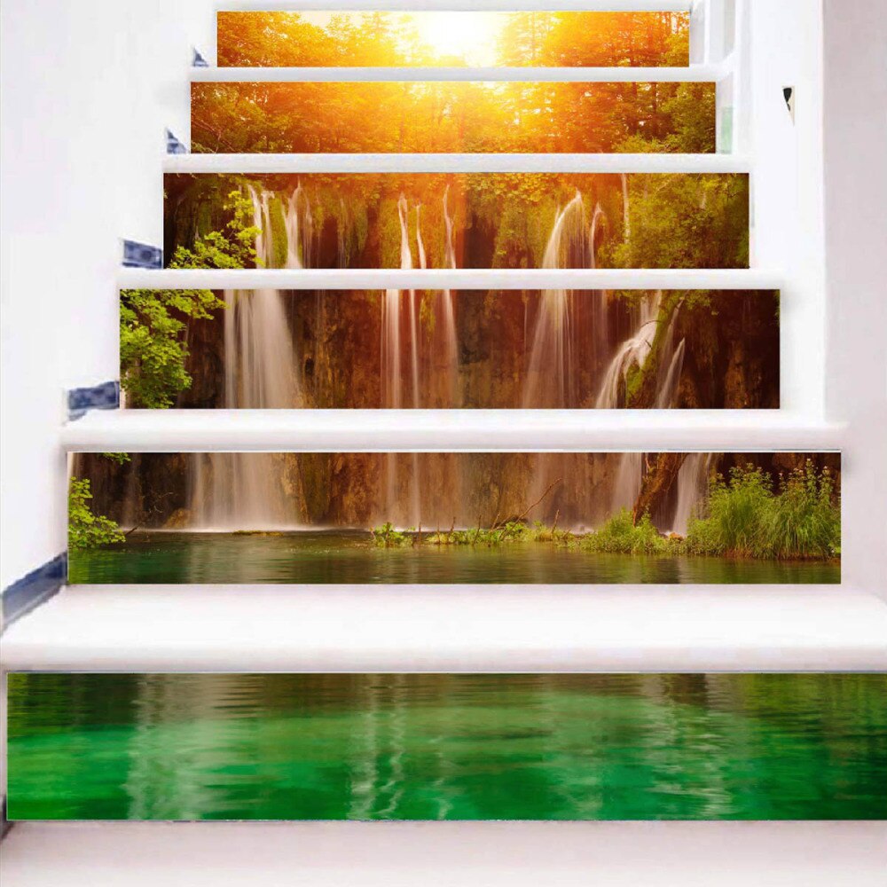 Waterfall 3D Decorative Stairs Stickers Self-adhes... – Grandado