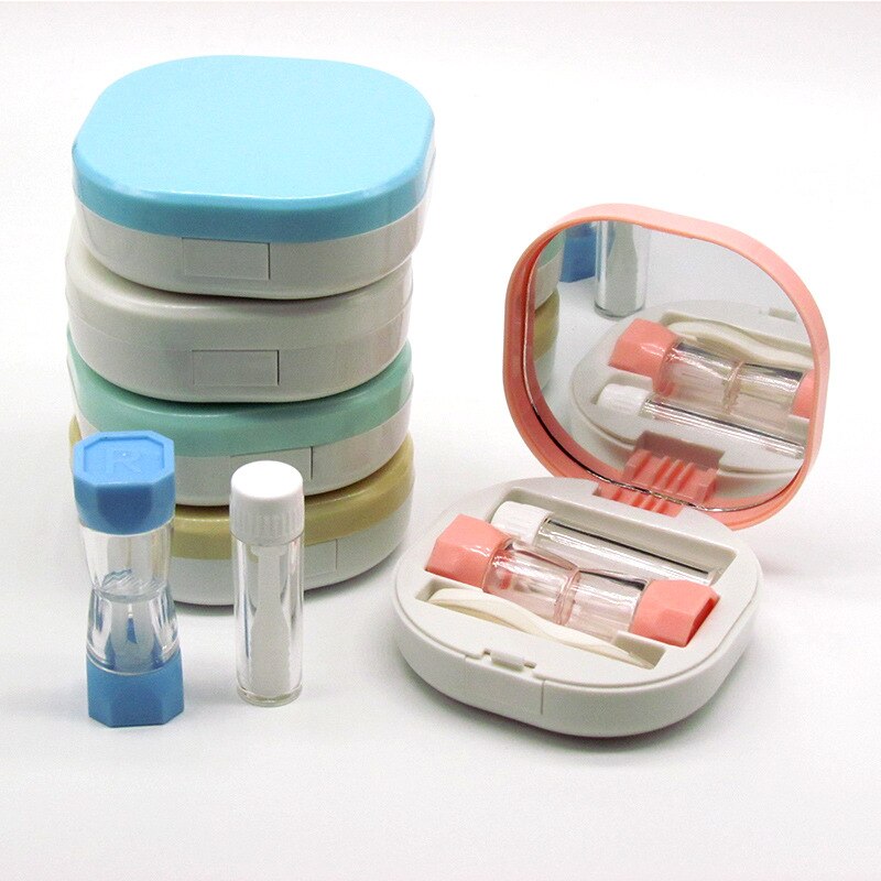 Contact Lens Case with Mirror Cute Colored Eyes Co... – Grandado