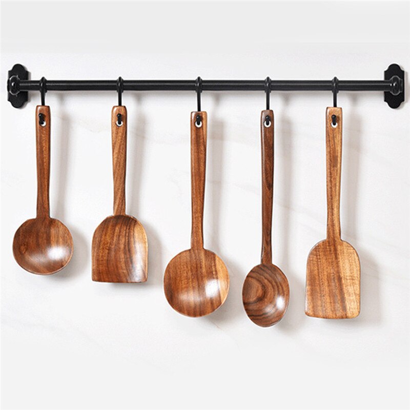 Natural Teak Long Handle Nonstick Cookware Kitchen... – Grandado