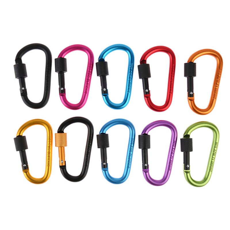 5 pcs/set Mixed Color Carabiner 8cm Locking Type D... – Grandado