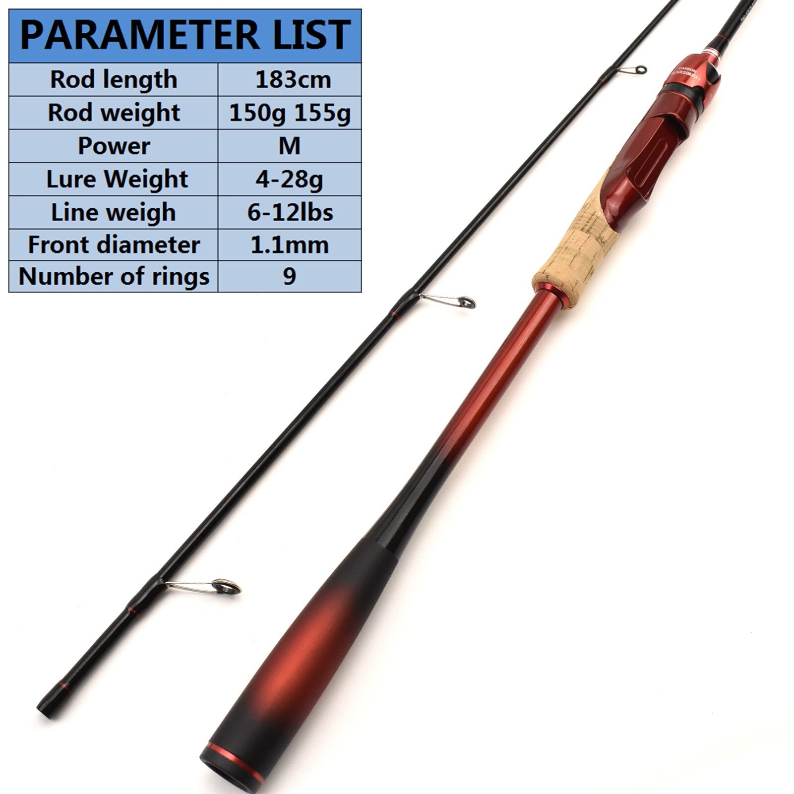 1.83 M Fishing Rod M Power Lure Rod High Carbon Bl... – Grandado