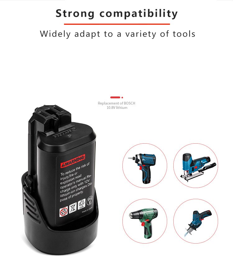 12v/10.8v 3.0ah til bosch bat 411 batteri lithium-... – Grandado