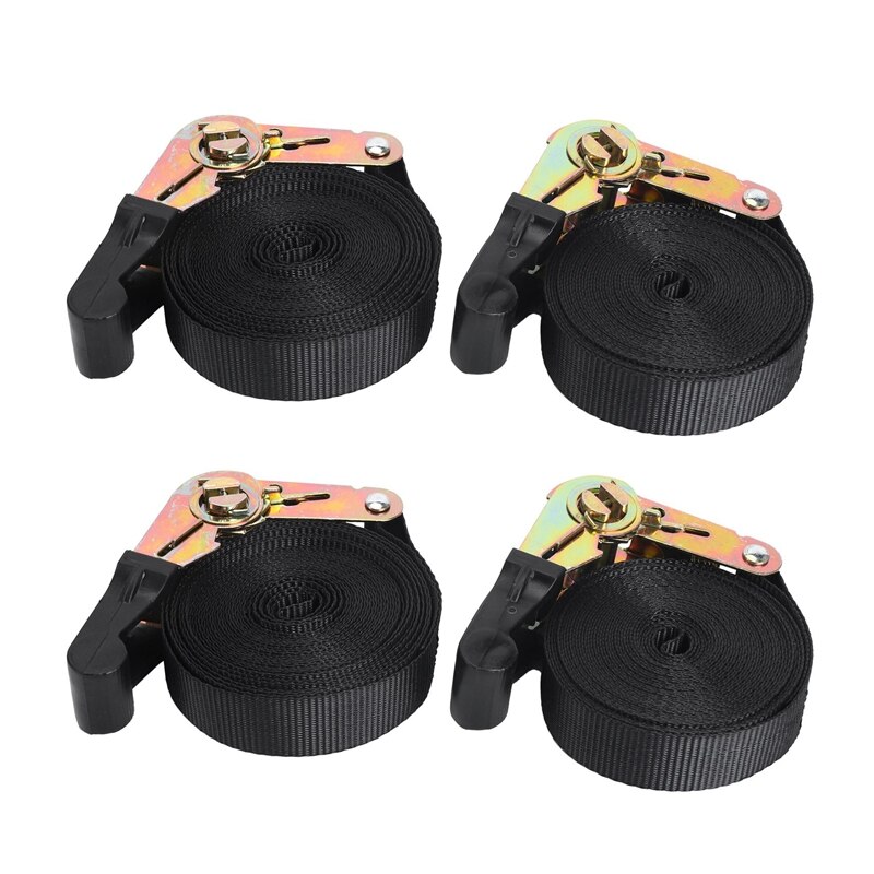 4 Pack 20 FT Ratchet Tie Downs Straps 6M X25mm End... – Vicedeal