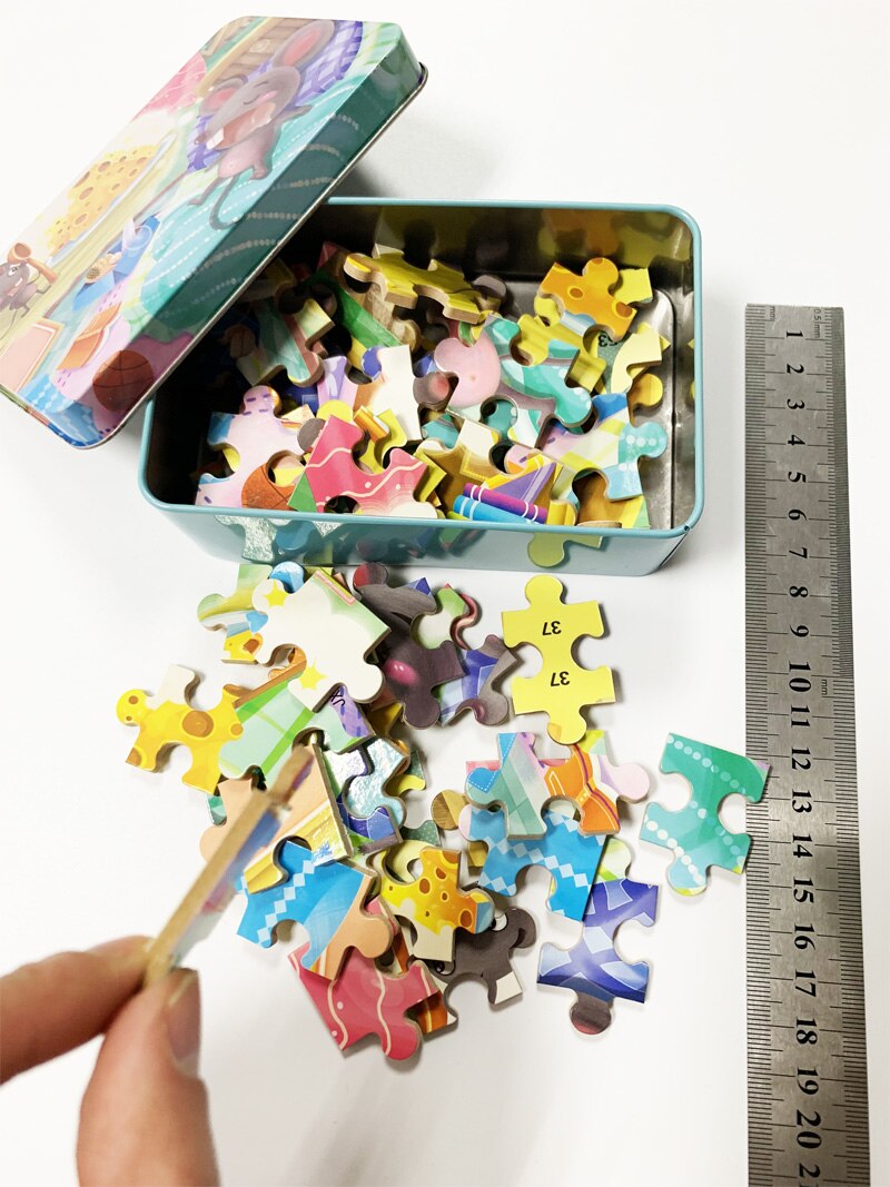 60 Stks/doos Kinderen Cartoon Houten Puzzel Chines... – Vicedeal