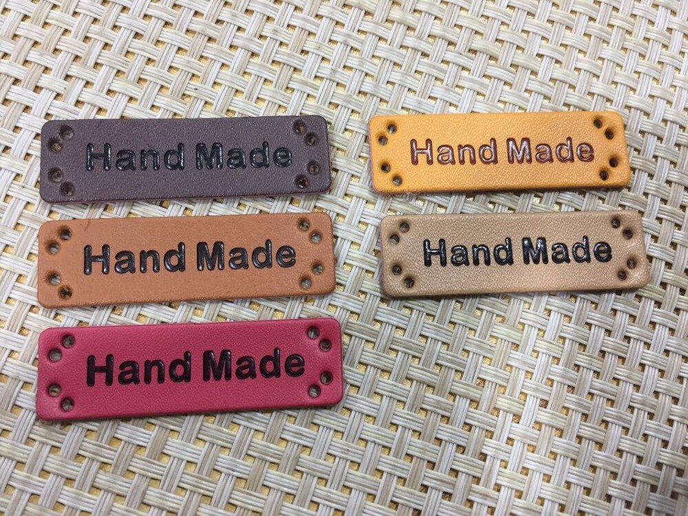 50pcs Rectangle shape hand made PU leather Labels ... – Grandado