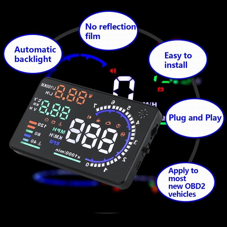 Universal Car HUD Windshield A8 5.5Inch Head Up Di... – Vicedeal
