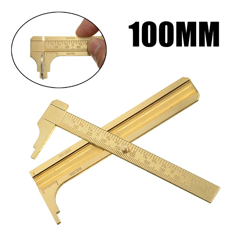 100mm Vernier Caliper Gauge Mini Brass Pocket Slid... – Grandado