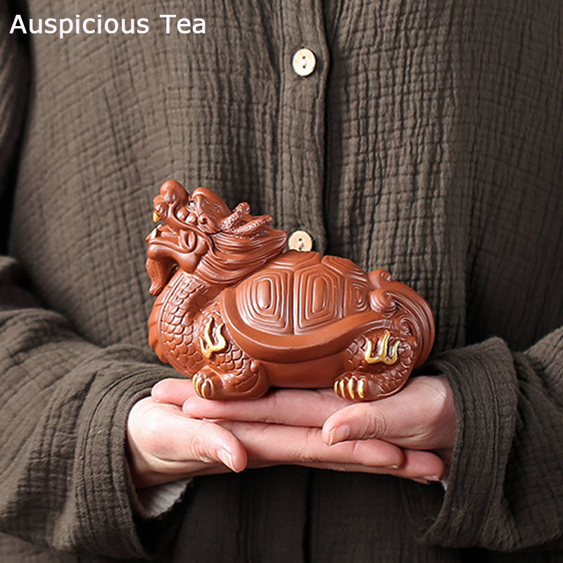 Purple Clay Tea Pet Boutique Dragon Turtle Statue ... – Vicedeal