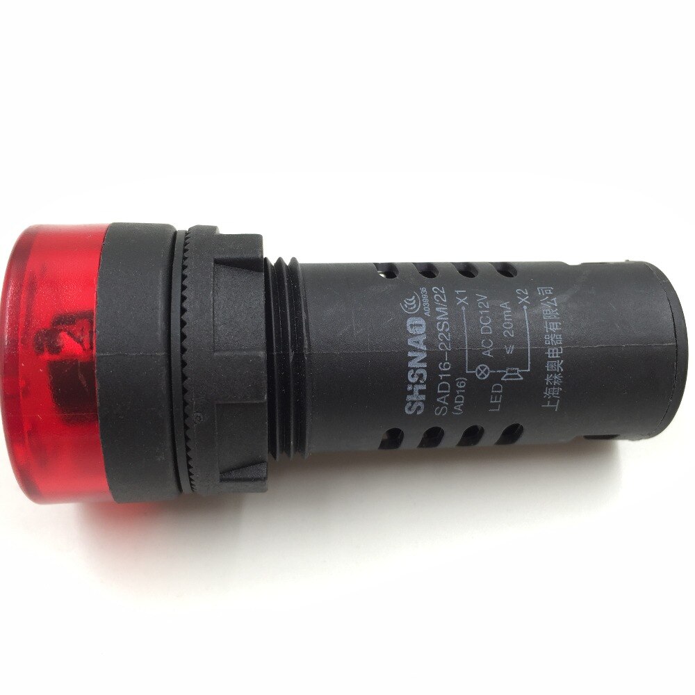 AD16-22SM AC 12V 22mm Flash Light Red LED Active B... – Vicedeal