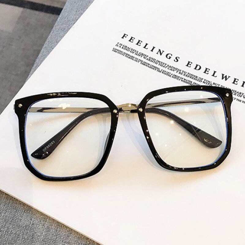 Oversized Square White Glasses Frame Vintage Clear... – Grandado