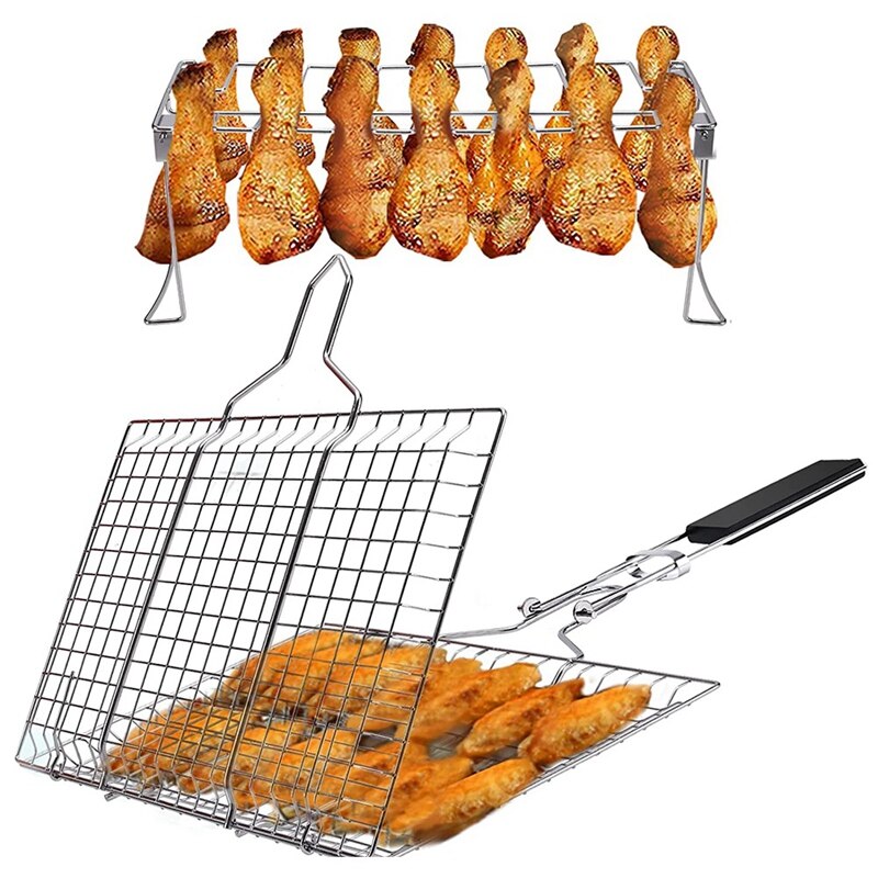 -Grill Accessories, Grill Basket And Grill Rack, P... – Vicedeal