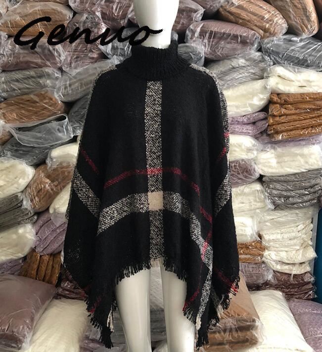 Genuo Neue Poncho Stil Mantel Herbst Winter Strick... – Grandado