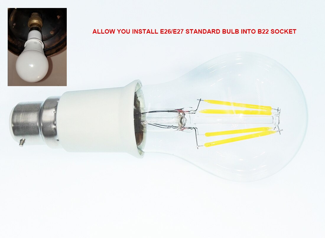 4Pcs Bayonet B22 to E27/E26 Screw Light Bulb Socke... – Grandado