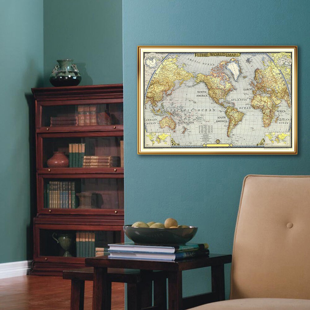 A2 Size The World Map In 1943 Detailed Poster Vint... – Grandado