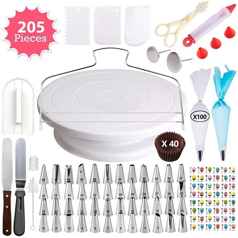 Cake Decorating Tools Kit Cake Turntable Set Rotar... – Grandado