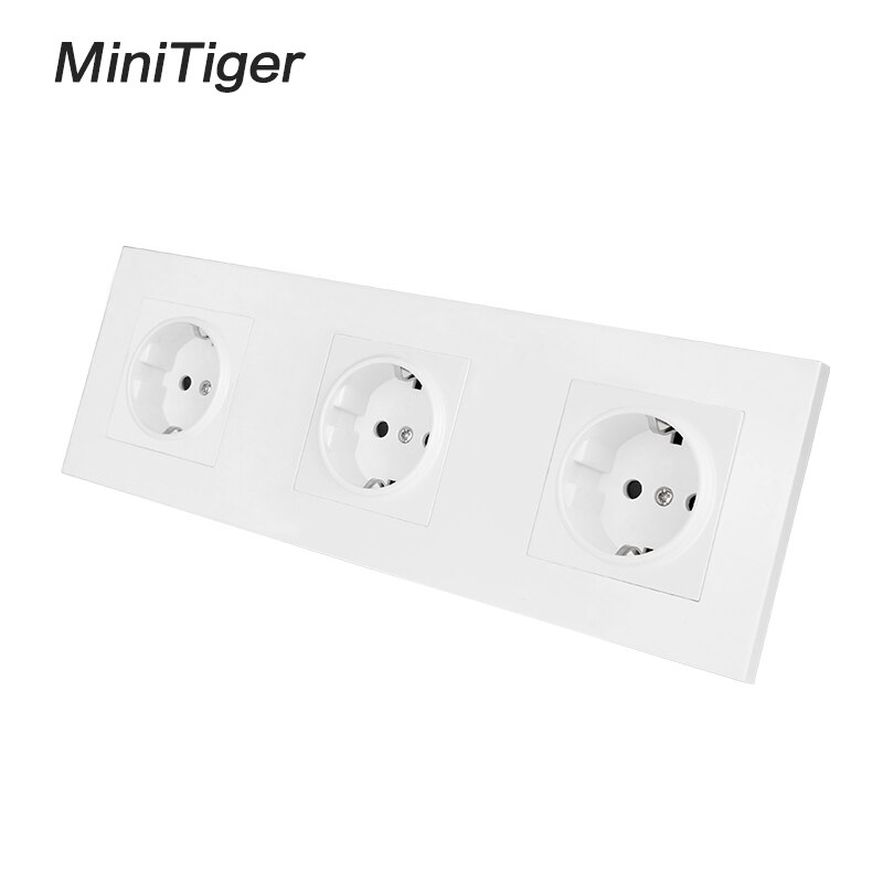 Minitiger White Wall PC Panel 3 Way Power Socket P... – Grandado