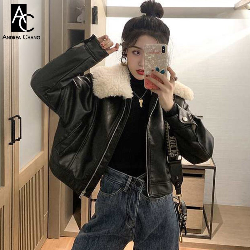 Vrouw Korte Jas Straat Jas Winter Lente Bontkraag ... – Vicedeal