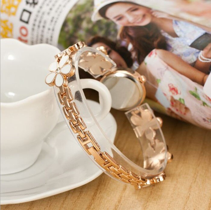 Daisies Flower Rose Gold Bracelet Wrist Watch Wome... – Grandado