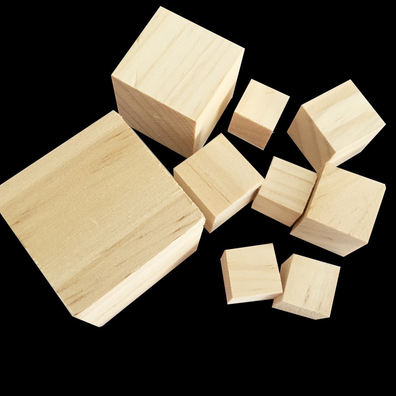 1pack Solid Wood Cube Wooden Square Blocks kids Ea... – Vicedeal