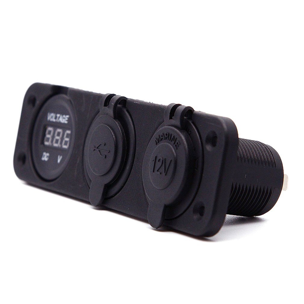 12V Dual USB Charger Socket & LED Voltmeter 3 Hole... – Grandado