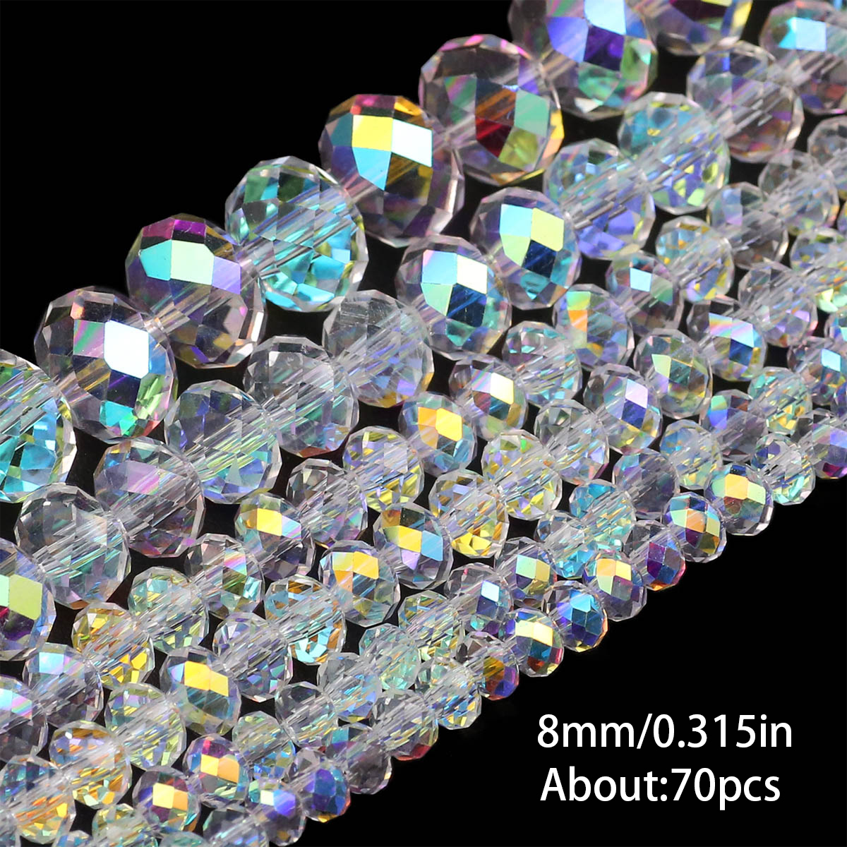 Austrian Crystal White AB Glass Beads 3/4/6/8Mm Tr... – Vicedeal