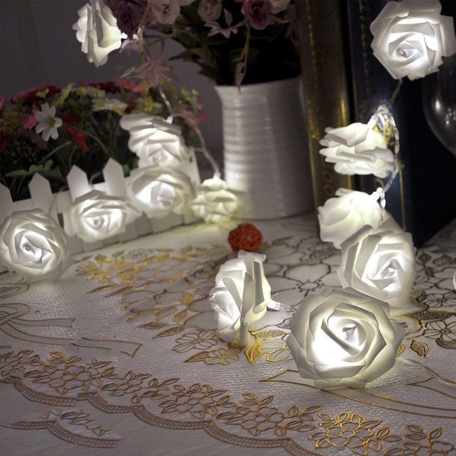 3 Meters 20 Lights Rose Flower LED String Lights A... – Grandado
