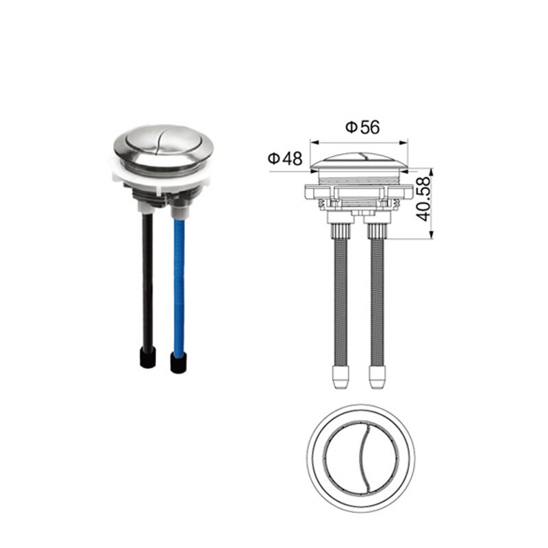 WDI B5502 Button 48mm Dual Push Button Flush Toile... – Vicedeal