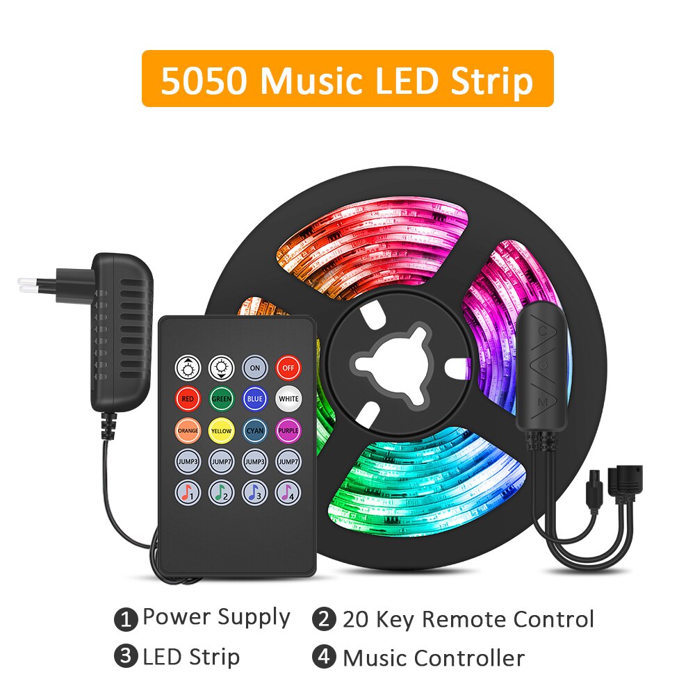 Led Strip Lights,5050 RGB Led Lights Strip with 24... – Grandado