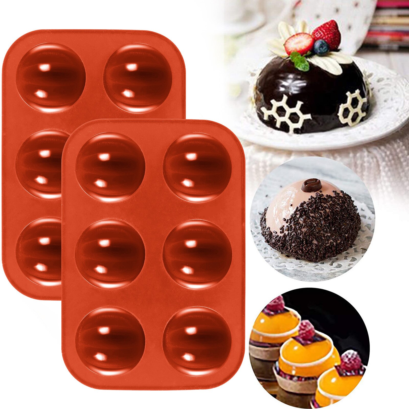 Half Ball Sphere Chocolate Cake Muffin Gebak Jello... – Vicedeal