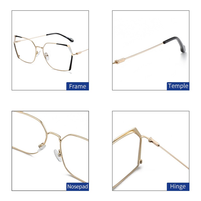 ZENOTTIC Polygon Glasses Frame Women Men Vintage C... – Grandado