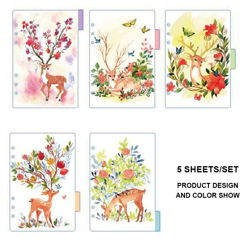 5Pcs/set 6 holes A5 A6 Notebook Filler Spiral Plan... – Vicedeal