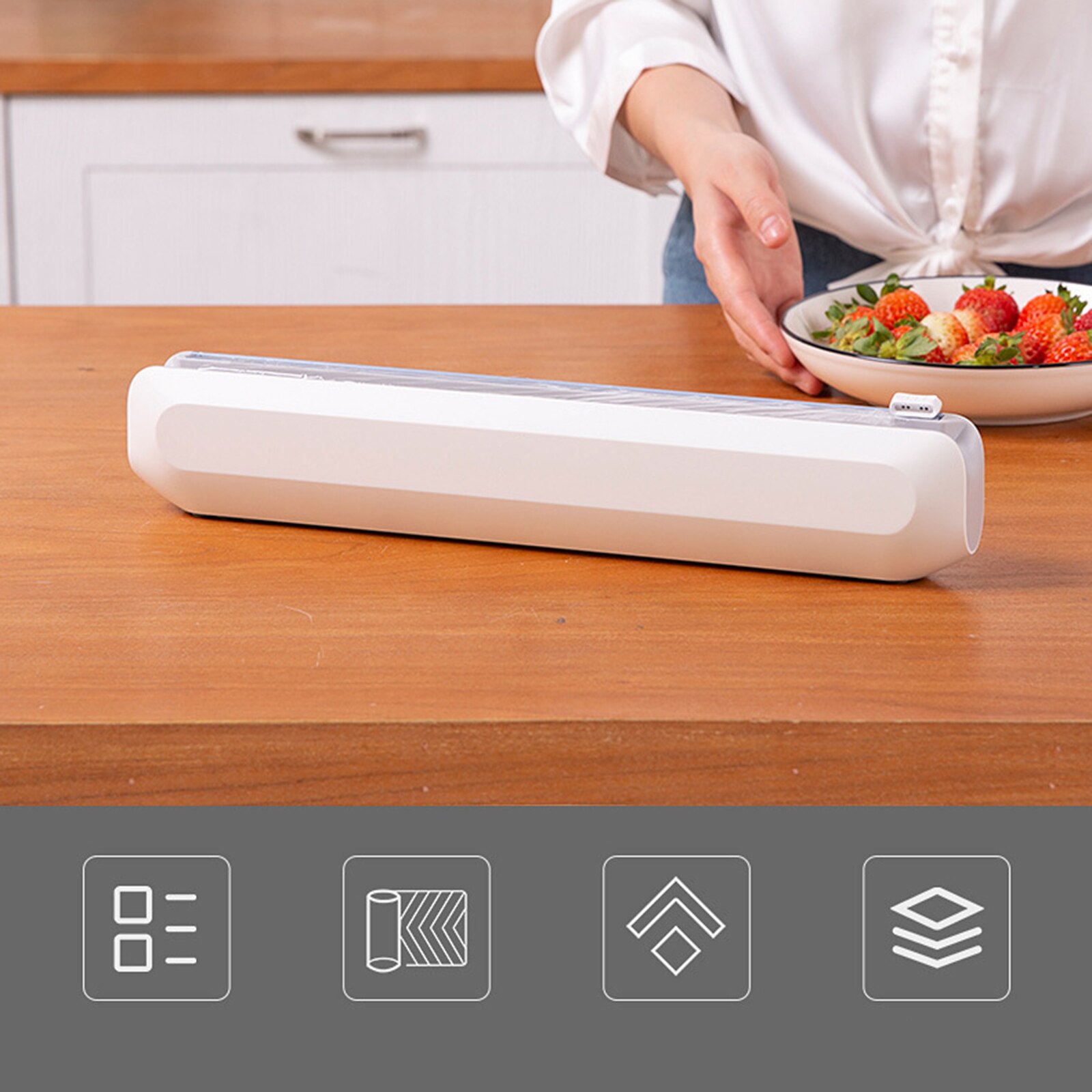 Plastic Wrap Dispenser Met Cutter Herbruikbare Tin... – Grandado