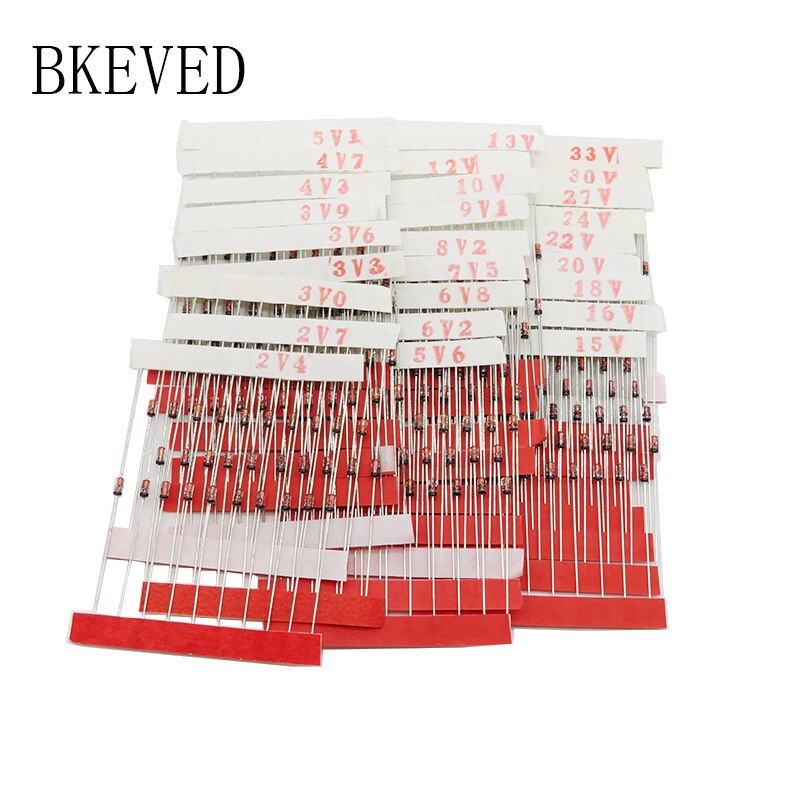 (2V4 zu 33V) 270 Stck 27 Werte 1/2W 0,5 W Zener Di... – Grandado