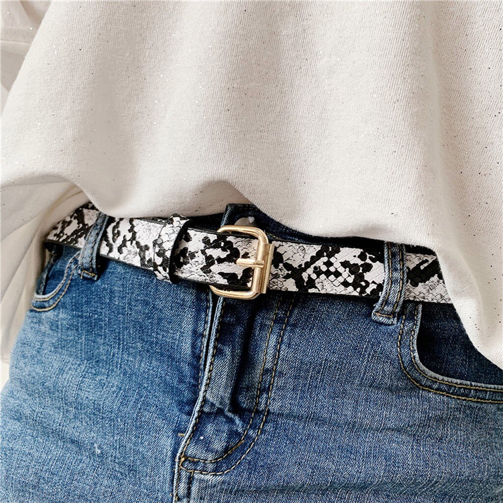 111x2.5cm Female Pu Leather Snake Waist Belt Women... – Vicedeal