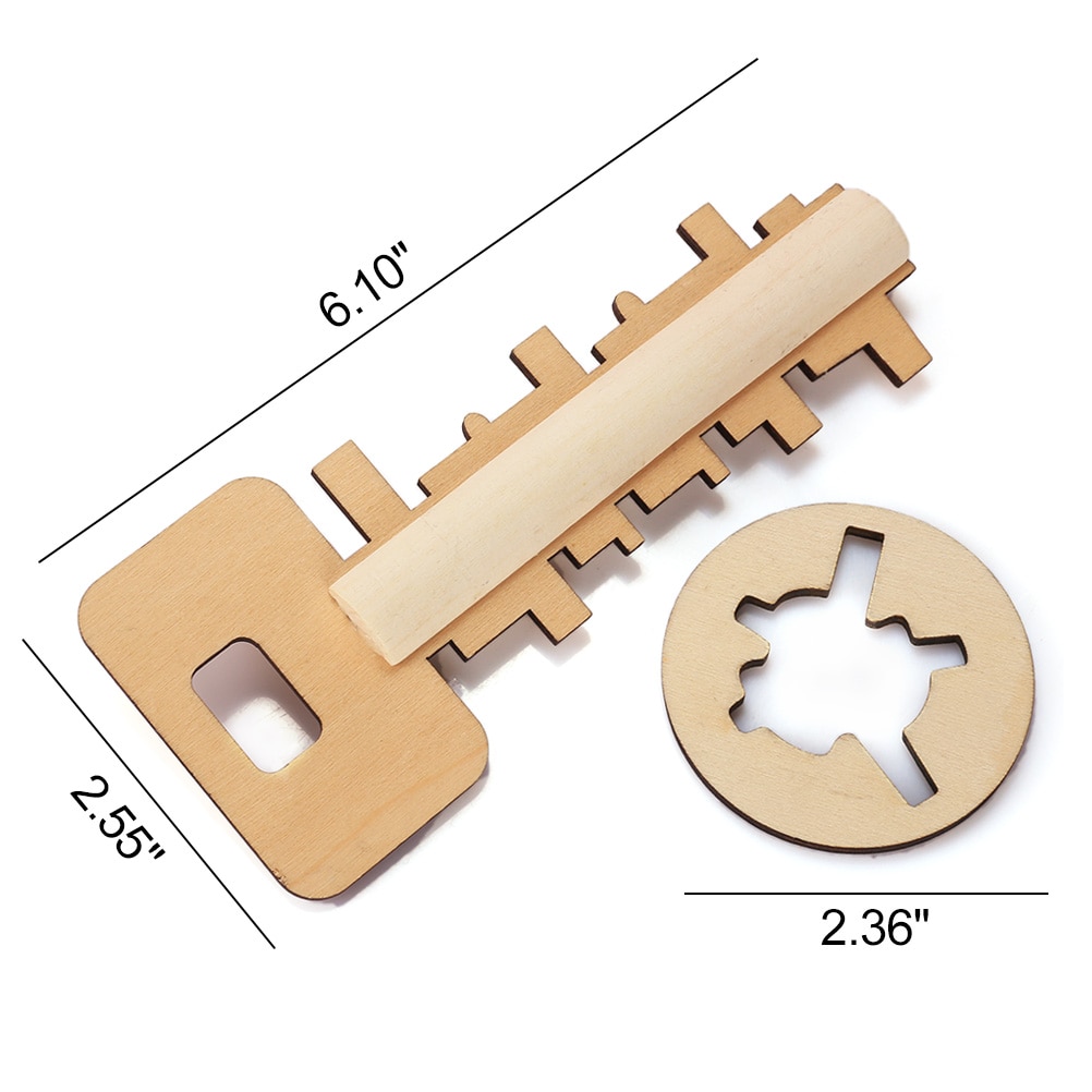 Wooden Toy Unlock Puzzle Key Funny Kong Ming Class... – Grandado