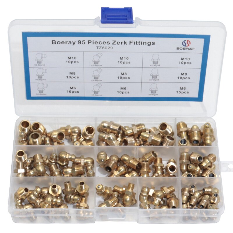 95 pcs M6 M8 M10 Messing Zerk Rechte en 90 en 45 G... – Grandado