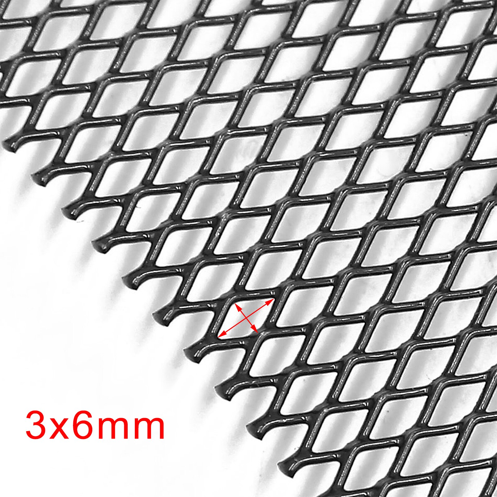 Universal Rhombic Grille Mesh Sheet Black Aluminum... – Grandado